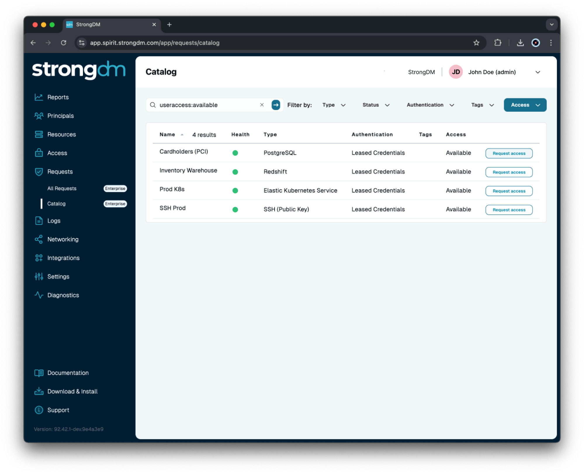 New Navigation, UX, and UI Enhancements for StrongDM Platform
