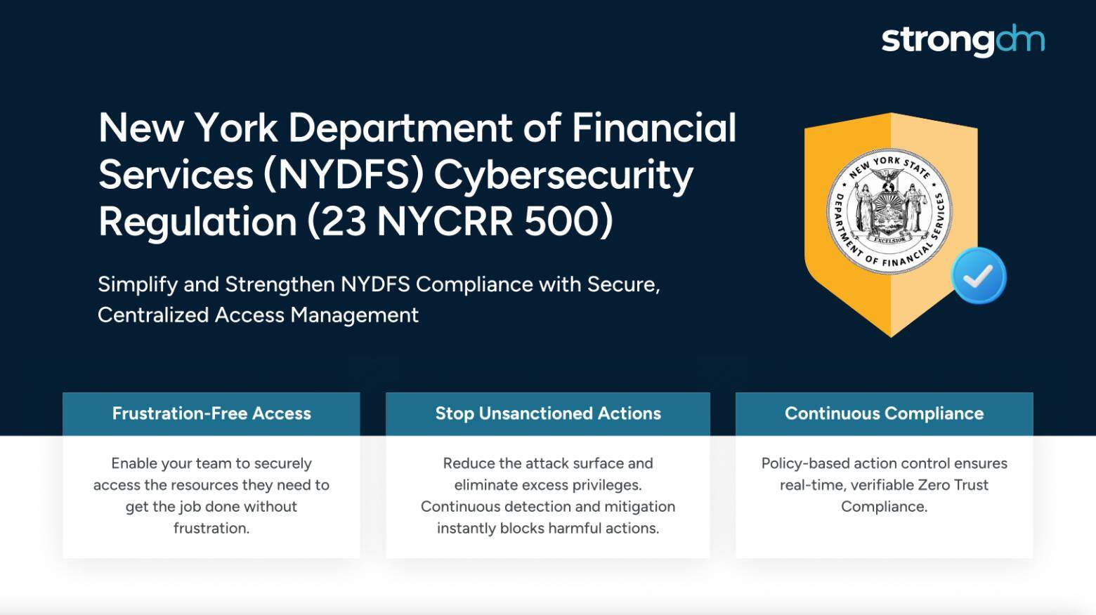 How StrongDM Helps with NYDFS Compliance